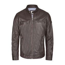 Bugatti Herren Bomberjacke "BUDANILO", braun, Gr. 52, uni, Obermaterial: 100% Lammleder LEL. Futter: 100% Baumwolle CO. 100% Baumwolle CO., Jacken,