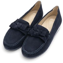 Ara Damen Mokassin "NEW PORT", Gr. 3, blau, Veloursleder, unifarben, Basic, Schuhe, Schlupfschuh, Slipper mit Wechselfu&szlig;bett, G-Weite