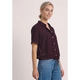 Street One Damen Hemdbluse, lila, Gr. 44, bedruckt, Stoff, 100% Viskose, Blusen, in Blusen-Optik