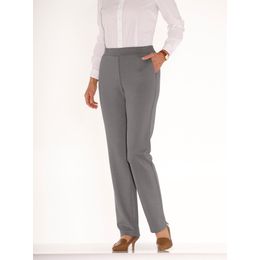 Classic Basics Damen Schlupfhose, grau, Gr. 245, meliert, 83% Polyester, 15% Viskose, 2% Elasthan, Hosen
