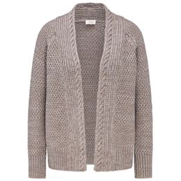 GOLDNER Damen Strickjacke "Kurzgr&ouml;&szlig;e Elegante Grobstrickjacke, Zopfmuster", beige, Gr. 22, Obermaterial: 70% Baumwolle CO. 30% Polyacryl PAN.,