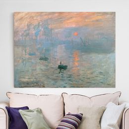 Bilderwelten Leinwandbild Natur modern Kunstdruck blau - Claude Monet - Impression - Fahrzeuge XXL Wohnzimmer Schlafzimmer