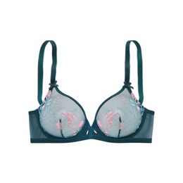 Lascana Damen B&uuml;gel-BH "Maria", Gr. 90petrol, rosa, Spitze, Obermaterial: 74% Polyamid, 23% Polyester, 3% Elasthan, BHs, Stickerei-Spitze, als