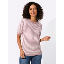 Casual Looks Damen Kurzarmpullover "Kurzarm-Pullover", rosa, Gr. 36, gemustert, mehrfarbig, 50% Baumwolle, 50% Polyacryl, Pullover