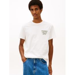 Tommy Jeans Herren T-Shirt "TJM ENTRY BILLS", wei&szlig;, Gr. L, Single Jersey, Obermaterial: 100% Baumwolle, Shirts, slim fit, Jersey, Rundhals