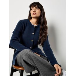 Apricot Damen Cardigan "Cardigan", blau, Gr. 36, uni, Strick, Obermaterial: 48% Viskose CV. 29% Polyester PES. 23% Nylon NY., Strickjacken, mit