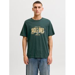 Jack & Jones JACK & JONES Herren T-Shirt "JJAERO TEE SS CREW NECK", gr&uuml;n, Gr. XS, bedruckt, Jersey, Obermaterial: 100% Baumwolle, Shirts, Baumwolle, regular fit