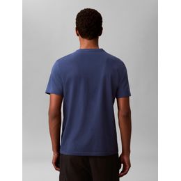 Calvin Klein Herren T-Shirt "SS MICRO LOGO CREWNECK TEE"schwarz denim, Gr. XL, Web, Obermaterial: 100% Baumwolle, Shirts, Regular fit mit