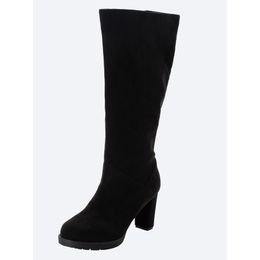 sheego Damen Weitschaftstiefel, Gr. 43, schwarz, Lederimitat, Schuhe
