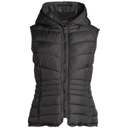 NEW VIEW Damen Steppweste "New View Weste", grau, Gr. XXXL, uni, Obermaterial: 100% Polyester PES., Westen, mit Kapuze