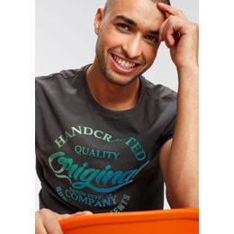 AJC Herren T-Shirt, grau, Gr. XL, bedruckt, unifarben, Jersey, Obermaterial: 100% Baumwolle, Shirts, kurz&auml;rmelig, schmaler Schnitt, bedruckt oder
