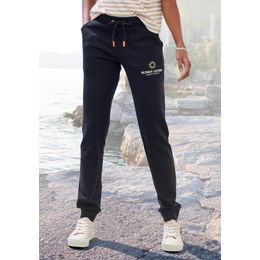 H.I.S. H.I.S Damen Sweathose, Gr. 40, schwarz, Sweatware, Obermaterial: 60% Baumwolle, 40% Polyester, unifarben, Hosen, aus weicher Sweatware, Loungewear