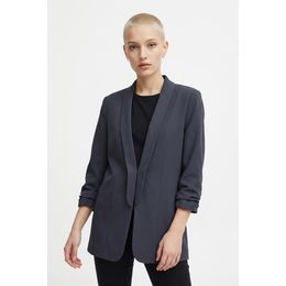Pieces Damen Blusenblazer "PCBOSELLA 3/4 BLAZER NOOS", blau, Gr. S, unifarben, Web, Obermaterial: 79% Polyester, 16% Viskose, 5% Elasthan, Blazer,