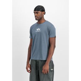 Herren Rundhalsshirt "Basic T ML", blau, Gr. XL, Alpha Industries, bedruckt, Single Jersey, Obermaterial: 100% Baumwolle, Shirts, Baumwolle, regular
