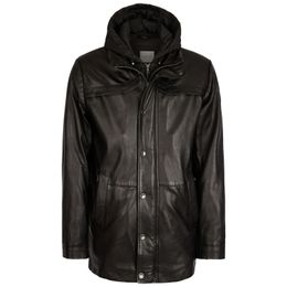 Bugatti Herren Blouson "BUVILIO", schwarz, Gr. 48, uni, Obermaterial: 100% Lammleder LEL. Futter: 100% Polyester PES. 100% Polyester PES., Jacken,