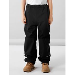 name it M&auml;dchen Regenhose "NKNALFA PANT SOLID NOOS", schwarz, Gr. 158, unifarben, Softshell, Obermaterial: 96% Polyester, 4% Elasthan, Hosen