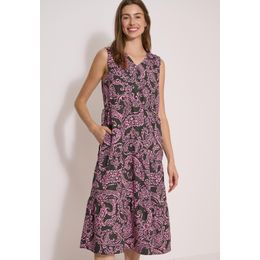 Cecil Damen Midikleid, pink, Gr. XXXL, gemustert, Stoff, 100% Viskose, Kleider, mit allover Print