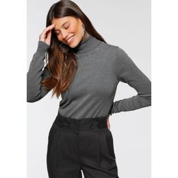 Bruno Banani Damen Rollkragenpullover, grau, Basic, Gr. 32, clean, unifarben, Feinstrick, Obermaterial: 70% Viskose, 30% Polyamid, Pullover, mit
