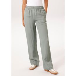 Aniston CASUAL Damen Schlupfhose, gr&uuml;n, Gr. 38, unifarben, Twill, Obermaterial: 64% Lyocell, 30% Viskose, 6% Polyamid, Hosen, in trendiger
