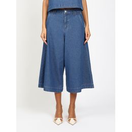 Gang Damen Culotte "94SCALA CULOTTE", blau, Gr. 26, unifarben, 100% Baumwolle, Hosen, mit Eingrifftaschen