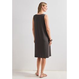 Street One Damen Midikleid, schwarz, Gr. 42, unifarben, Stoff, 95% Viskose, 5% Elasthan, Kleider, aus Viskose