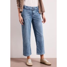 Street One Damen Loose-fit-Jeans "Style Emee", blau, Gr. 27, unifarben, Denim/Jeans, Obermaterial: 57% Baumwolle, 20% Polyester, 20% Viskose, 3%