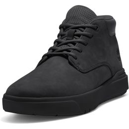 Timberland Herren Schn&uuml;rboots "SENECA BAY - MID LACE SNEAKER", Gr. 41, schwarz, Leder, Schuhe, Winterstiefel, Schn&uuml;rstiefel, Winterschuhe