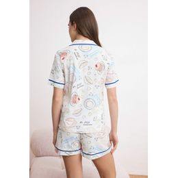 Trendyol Pajama female size XS Cream / Navy / Fir