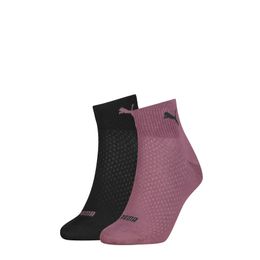 Puma Damen Kurzsocken "Puma WOMEN QUARTER 2P", Gr. 39, schwarz, Obermaterial: 65% Baumwolle, 22% Polyester, 10% Polyamid, 3% Elasthan, Socken,