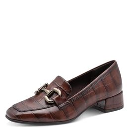 Tamaris Damen Slipper, Gr. 40, beige, Lederimitat, gemustert, schimmernd, festlich, Schuhe, Slipper, Abendschuh mit eleganter Zierschnalle