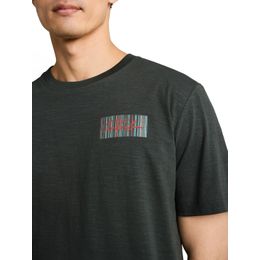 Tom Tailor Herren Kurzarmshirtschwarzest olive, Gr. XXL, bedruckt, bestickt, Single Jersey, Obermaterial: 100% Baumwolle, Shirts, Sommershirt mit