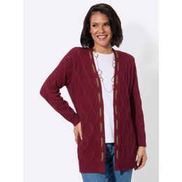 Casual Looks Damen Cardigan, rot, Gr. 36, unifarben, 50% Baumwolle, 50% Polyacryl, Strickjacken
