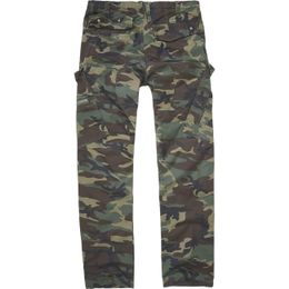 Brandit Herren Cargohose "Brandit Herren Adven Slim Fit Cargo Pants", gr&uuml;n, Gr. L, unifarben, 98% Baumwolle, 2% Elasthan, Hosen