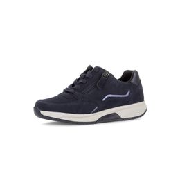 ROLLINGSOFT Damen Keilsneaker, Gr. 43, blau, Lederimitat, Nubukleder, Schuhe, Halbschuh, Schn&uuml;rer mit Kontrastbes&auml;tzen