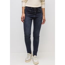 Street One Damen Slim-fit-Jeans, blau, Gr. 24, unifarben, Jeans, 99% Baumwolle, 1% Elasthan, Jeans, 5-Pocket-Style