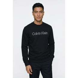 Calvin Klein Herren Sweatshirt, schwarz, Gr. L, unifarben, Sweatware, Obermaterial: 90% Baumwolle, 10% Polyester, Sweatshirts, Rundhalsausschnitt,