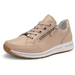 Ara Damen Keilsneaker "OSAKA", Gr. 6,5, beige, Glattleder, unifarben, Schuhe, Freizeitschuh, Halbschuh, Schn&uuml;rer in Komfortweite H (=sehr weit)