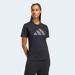 Damen T-Shirt "GRAPHIC MIT ANIMALPRINT", schwarz, Gr. S, adidas Sportswear, Obermaterial: 100% Baumwolle, Shirts, mit Rundhalsausschnitt, ohne