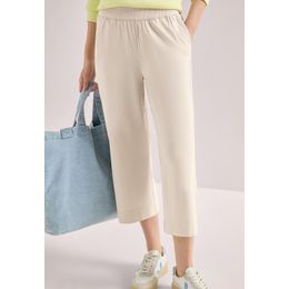 Cecil Damen 3/4-Hose, beige, Gr. XXL, unifarben, Web, 66% Baumwolle, 30% Polyester, 4% Elasthan, Hosen, High Waist