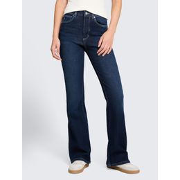 Damen 5-Pocket-Jeans "Style Ava Flared", blau, Gr. 28, Tom Tailor Denim, unifarben, Denim/Jeans, Obermaterial: 64% Baumwolle, 34% Polyester, 2%