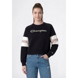 Champion M&auml;dchen Sweatshirt "SPORTWEAR CREWNECK Standard Fit", schwarz, Gr. M, Obermaterial: 75% Baumwolle, 25% Polyester, Sweatshirts, f&uuml;r Kinder,
