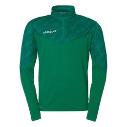 Uhlsport Herren Trainingspullover "1/4 ZIP TOP Progressive 28", gr&uuml;n, Gr. S, Obermaterial: 100% Polyester Pol. recyc.., Pullover