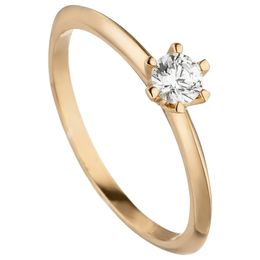 Jobo Damen Diamantring "Ring Ros&eacute;goldring Solit&auml;r", 60, SI = kleine Einschl&uuml;sse, Diamanten Ros&eacute;gold 585, gold, Diamanten, Ros&eacute;gold 585, Fingerringe,