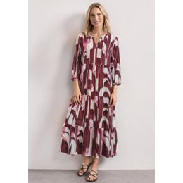 Street One Damen Midikleid, lila, Gr. 40, gebl&uuml;mt, Stoff, 100% Viskose, Kleider, aus Viskose