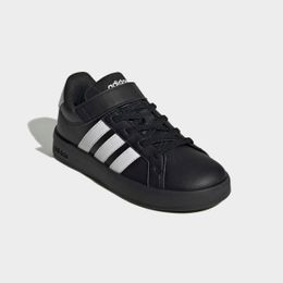 M&auml;dchen Sneaker "GRAND COURT 3.0 F&Uuml;R KINDER", adidas Sportswear, Gr. 35, schwarz-wei&szlig;, Synthetik, Textil, Schuhe, mit Klettverschluss, f&uuml;r Kinder