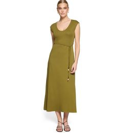Zero Damen Maxikleid "Damen mit G&uuml;rtel", gr&uuml;n, Gr. 34, Obermaterial: 97% Baumwolle (organic), 3% Elasthan, Kleider, Material