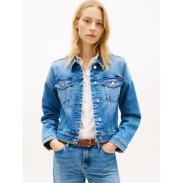 Tommy Hilfiger Damen Jeansjacke "DNM FINN SLIM JACKET LS", blau, Gr. M, unifarben, Denim/Jeans, Obermaterial: 99% Baumwolle, 1% Elasthan, Jacken