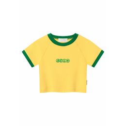 Damen T-Shirt "Another Cotton Lab ACL Carrer Del Sol Crop Top", gelb, Gr. XL, ANOTHER COTTON LAB, bedruckt, 100% Baumwolle, Shirts