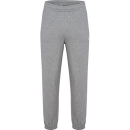 Hummel Herren Jogginghose "HMLPULSE SWEAT PANTS", grau, Gr. S, Obermaterial: 60% Baumwolle, 40% Polyester, Hosen, mit gesticktem Chevron-Logo, aus