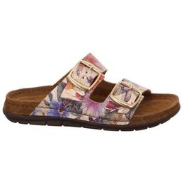 Rohde Damen Pantolette "EASYS N42", Gr. 37, gold, Leder, Schuhe, Sommerschuh, Schlappen mit Softfu&szlig;bett und Keilabsatz